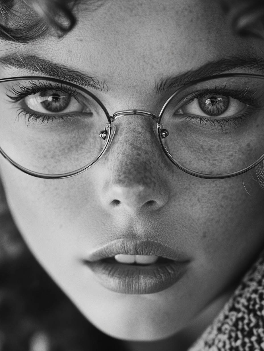 Ultra-realistic cinematic black and white model portrait - MusesAI.io