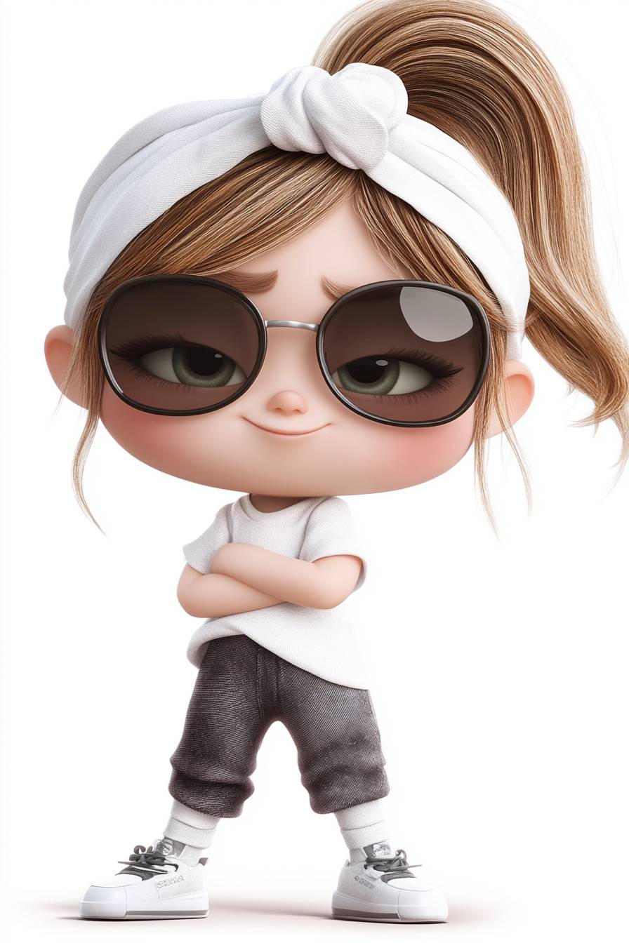 이 이미지는 귀여운 3D 소녀 캐릭터입니다. - MusesAI.io