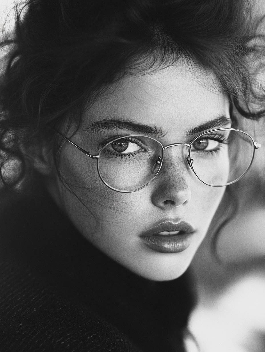 Ultra-realistic cinematic black and white model portrait - MusesAI.io