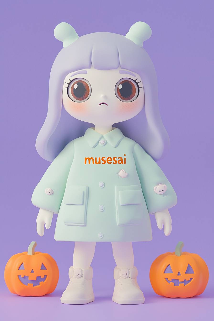 高解像度のかわいいカートゥーンゾンビ花嫁の3Dデザイン - MusesAI.io
