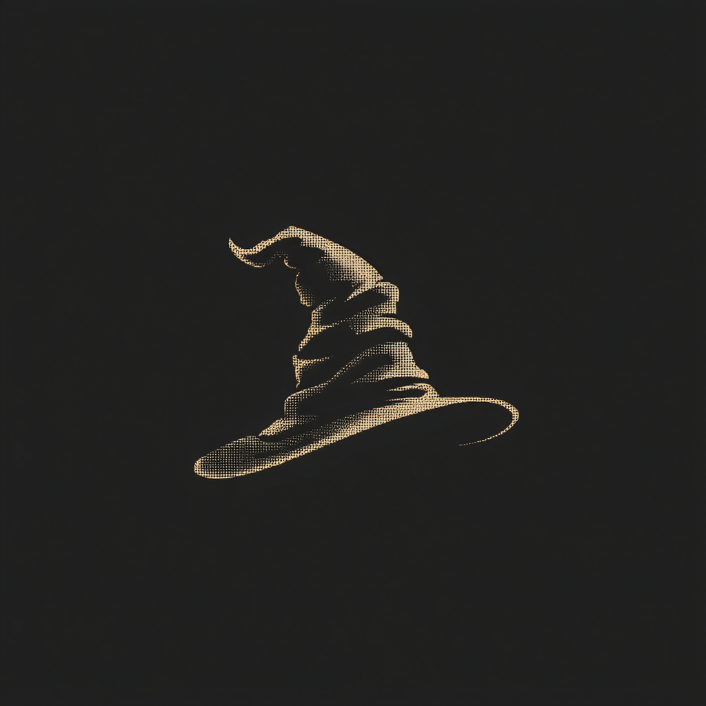 Simple black sorting hat icon from Harry Potter - MusesAI.io